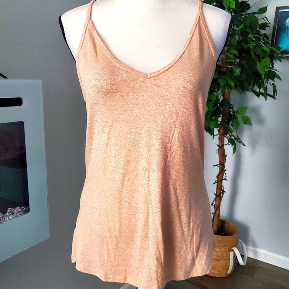 Jennifer Lopez | Tops | Jennifer Lopez Gold Shimmer Cami M | Poshmark